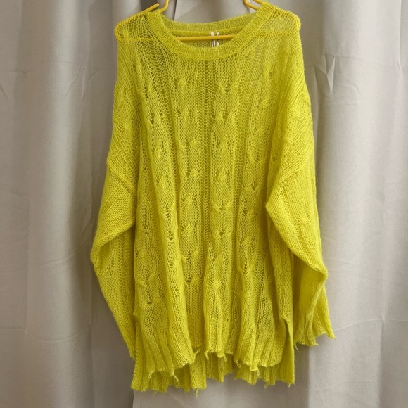 Anthropologie | Sweaters | Anthropologie Neon Yellow Knit Sweater ...